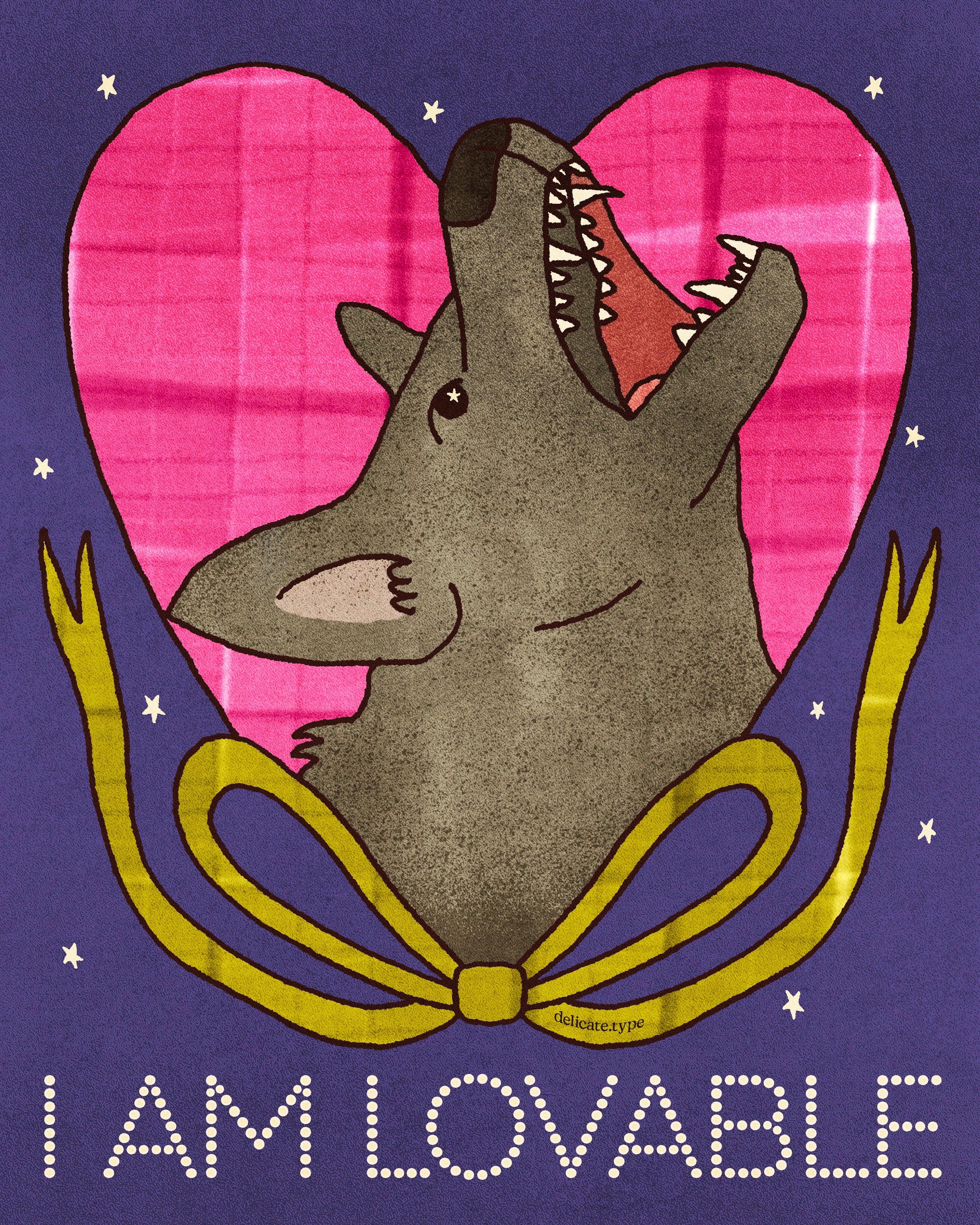I Am Lovable Print – Delicate Type